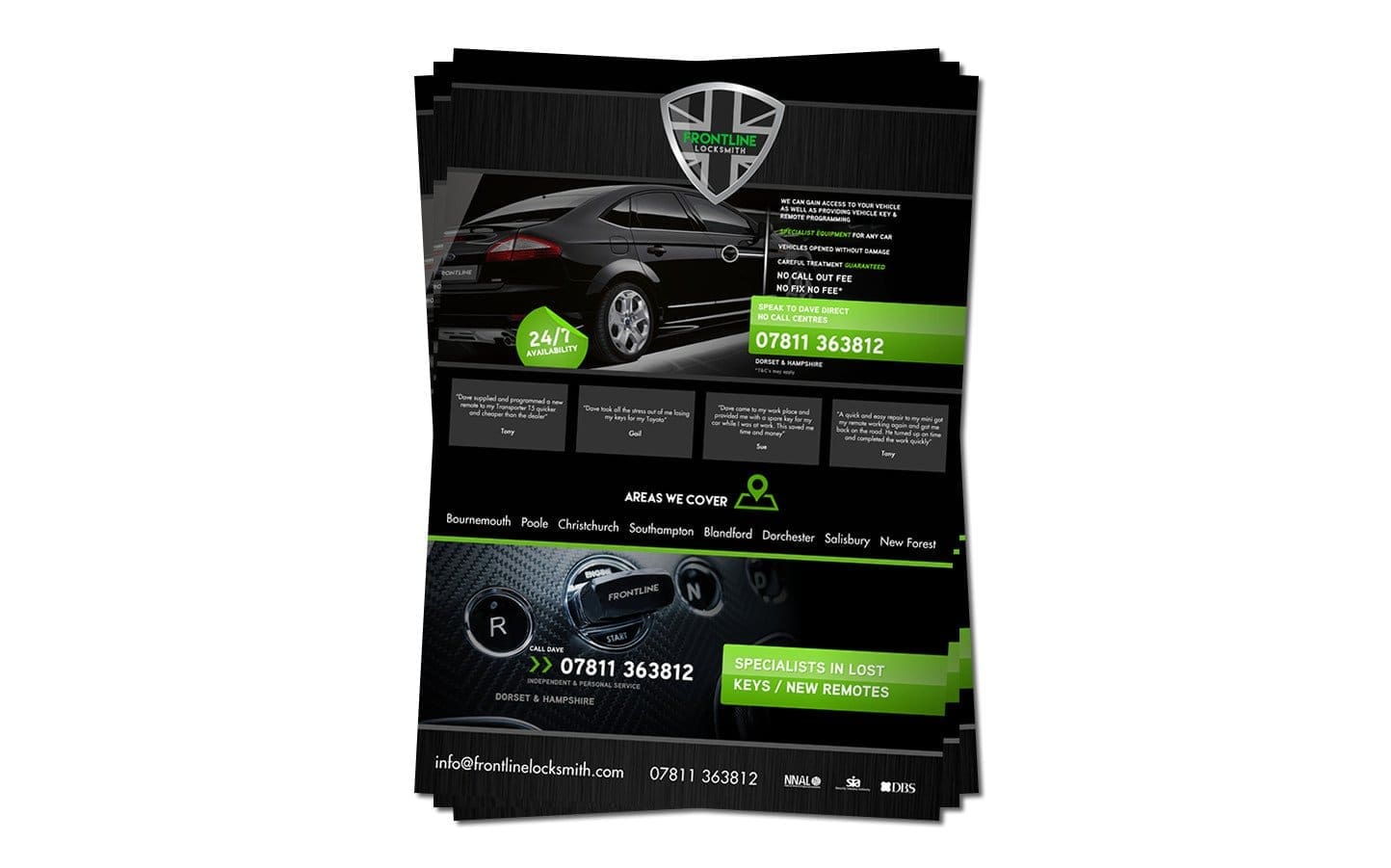 Frontline Locksmith Flyer Design & Print | Expect Best Web Design ...
